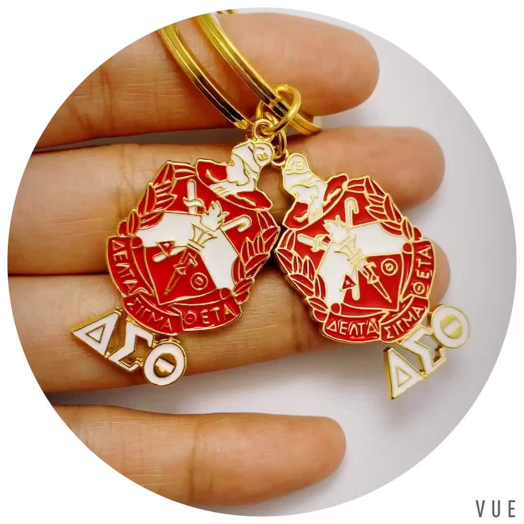 Gold Color Delta Sigma Theta Metal Keychain - Buy Gold Color Delta ...