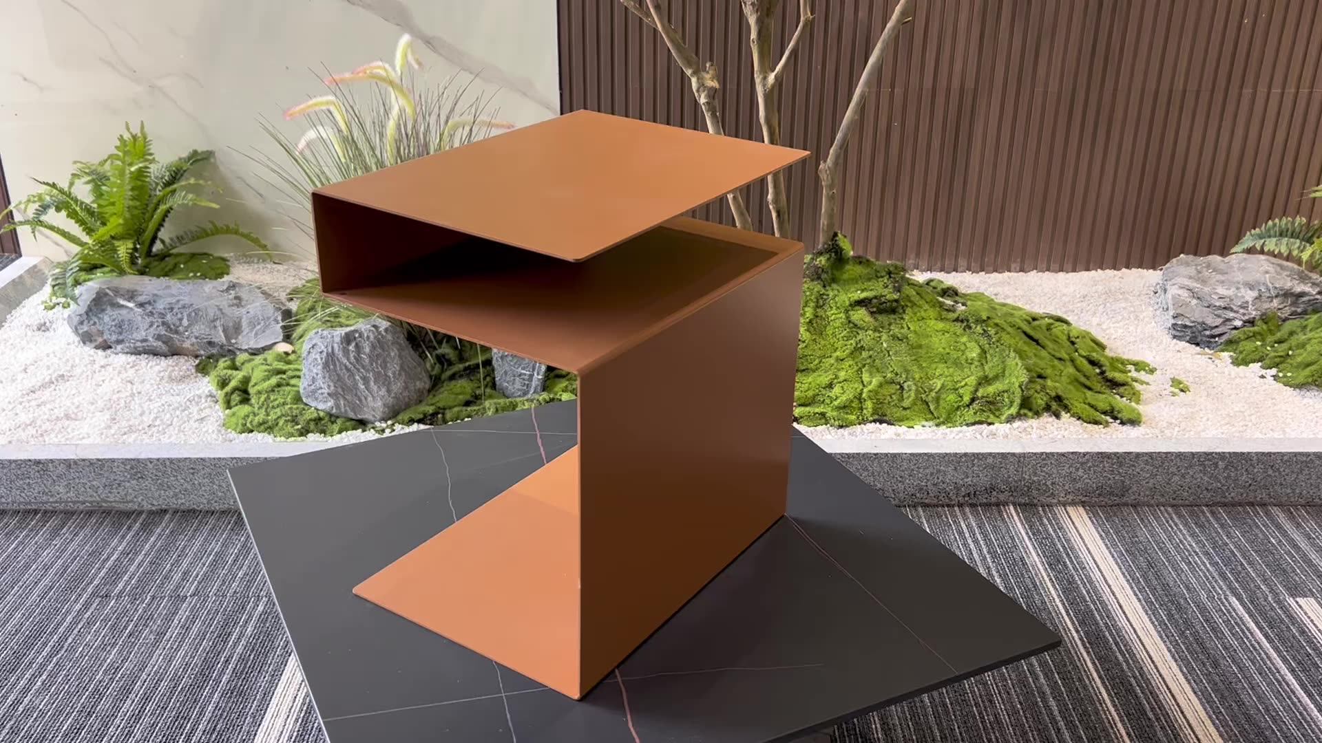 Italian Design Metal Steel Smart Side Table Mid Century Modern Coffee ...