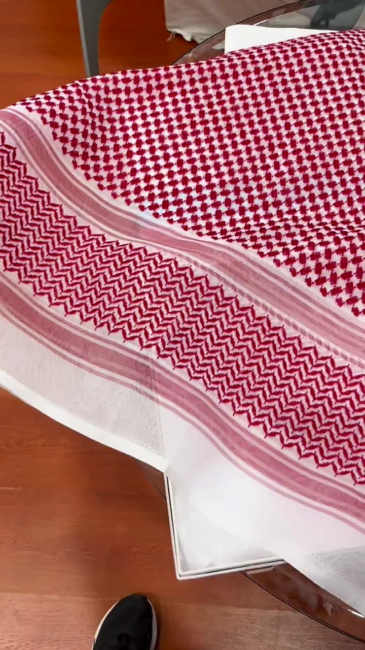 Adult Saudi Palestine Keffiyeh Red Shemagh Arab Premium Wrap Muslim ...