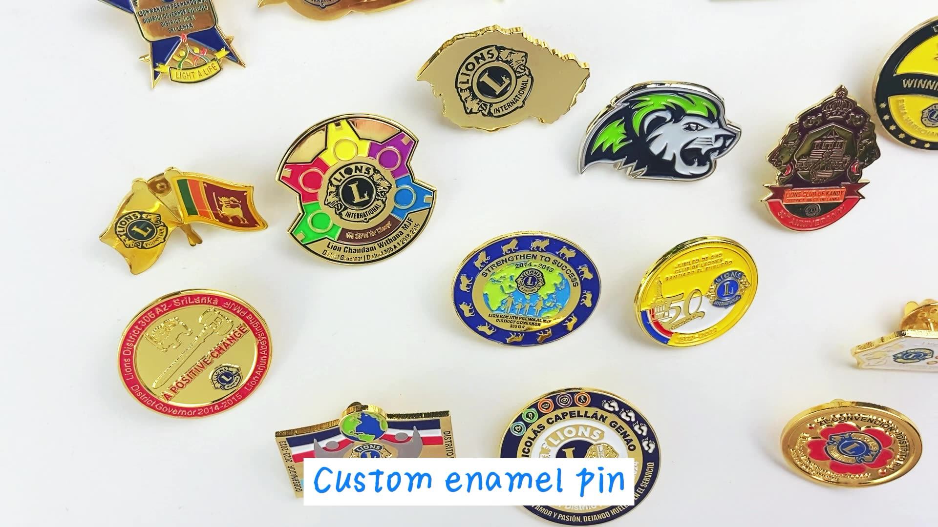 Luxury Custom Logo Metal Enamel Badge Lion Lapel Pin Lions Club Pins ...
