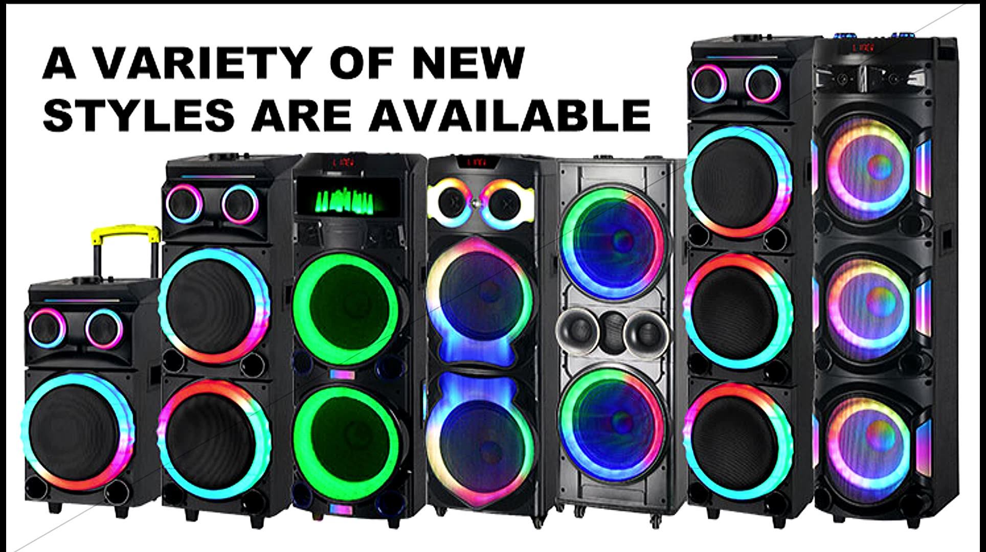 Dual 12 Inch Wooden Blue Tooth Rechargeable Speaker With Wireless Mic ...