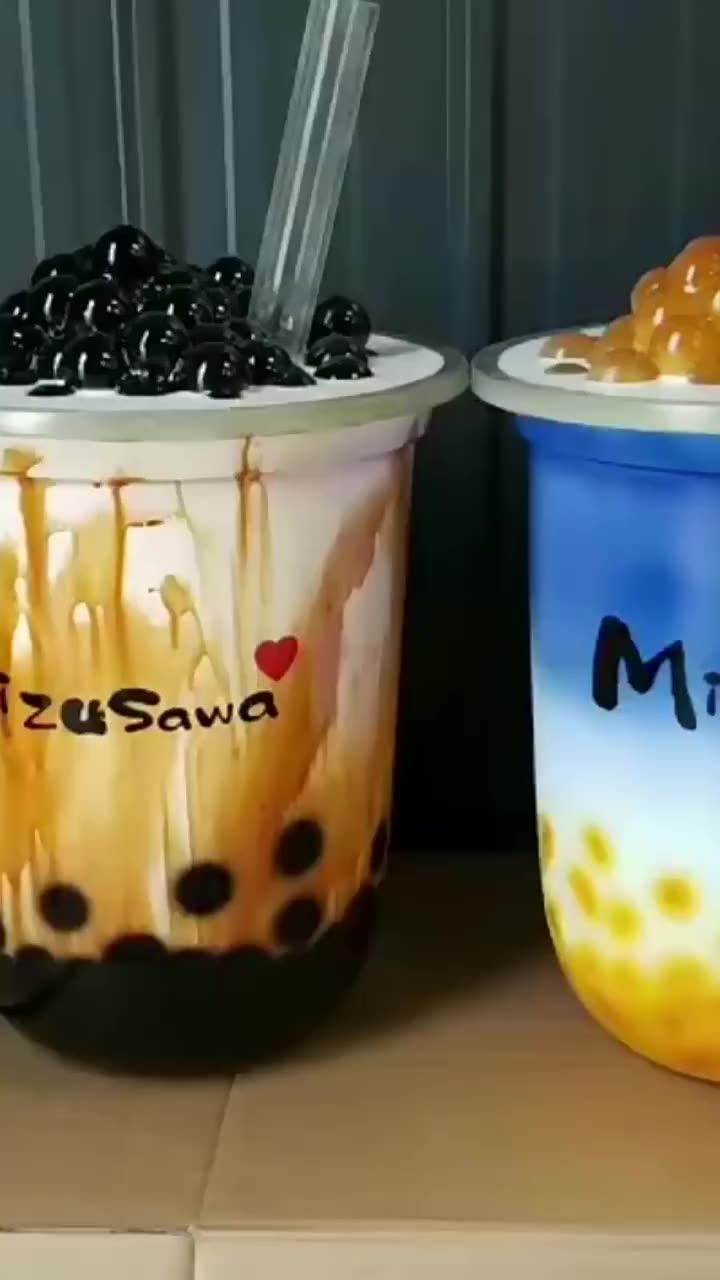 Resin Life Size Bubble Tea Cup Fiberglass Bubble Tea Cup 4ft 5ft 6ft ...