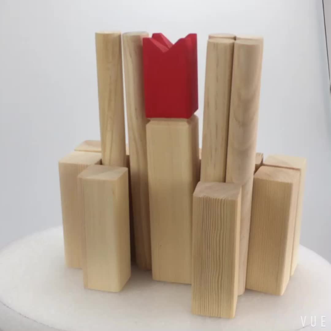 Wood Kubb Game - Viking Chess - Premium Hardwood Kubb Set Tournament Size Kubb Lawn Game ...