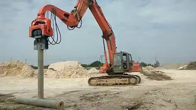 Excavator Mounted Hydraulic Auger Vibro Hammer Vibratory Sheet Pile ...