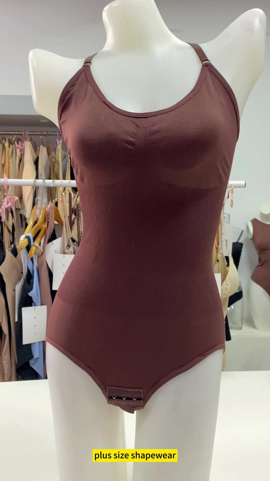 Basic Bodysuit Shapewear Tummy Control Seamless Sleeveless V-neck ...