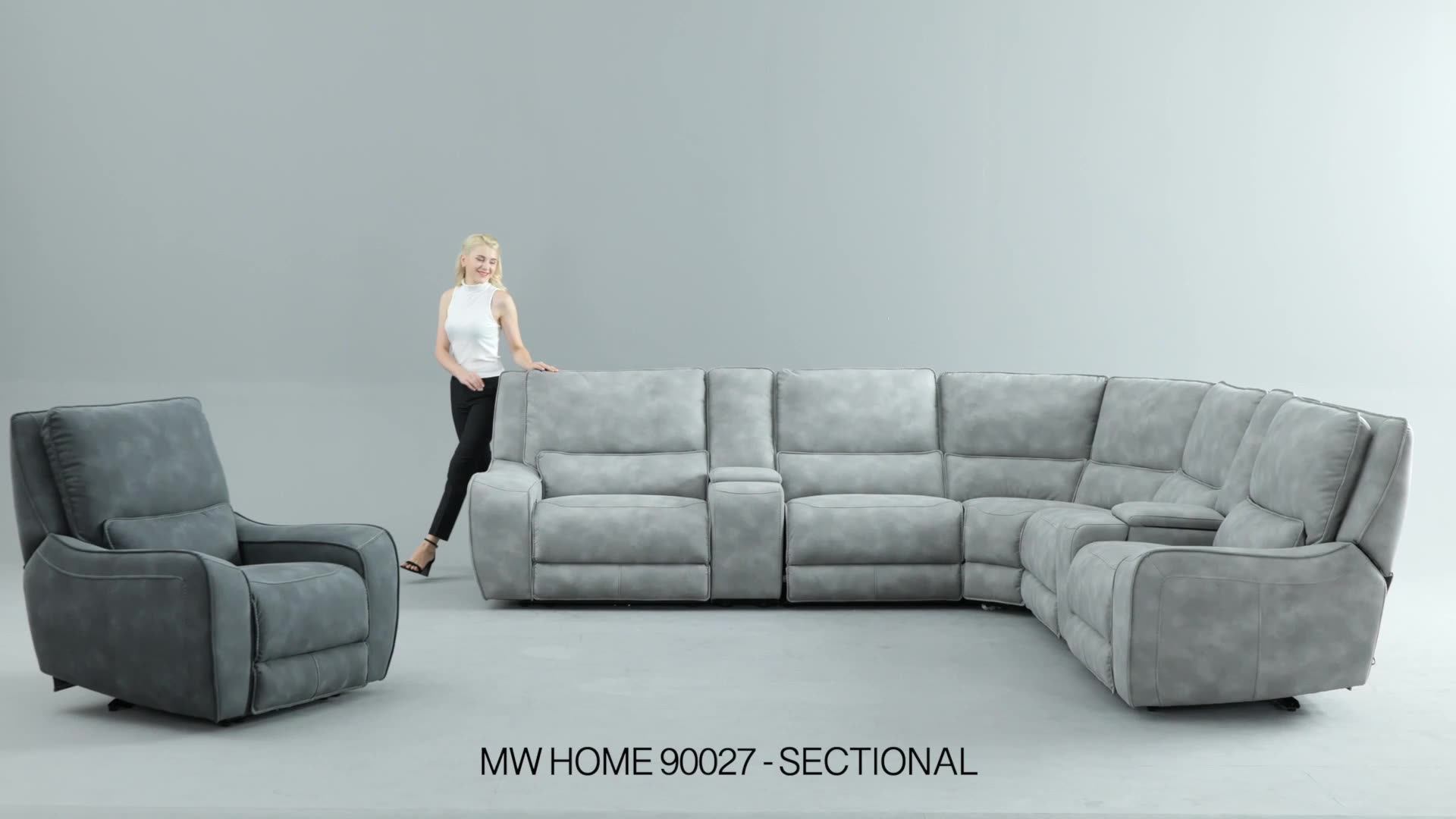 Manwah Cheers Electric Reclining Sectional Sofas,Living Room Furniture ...
