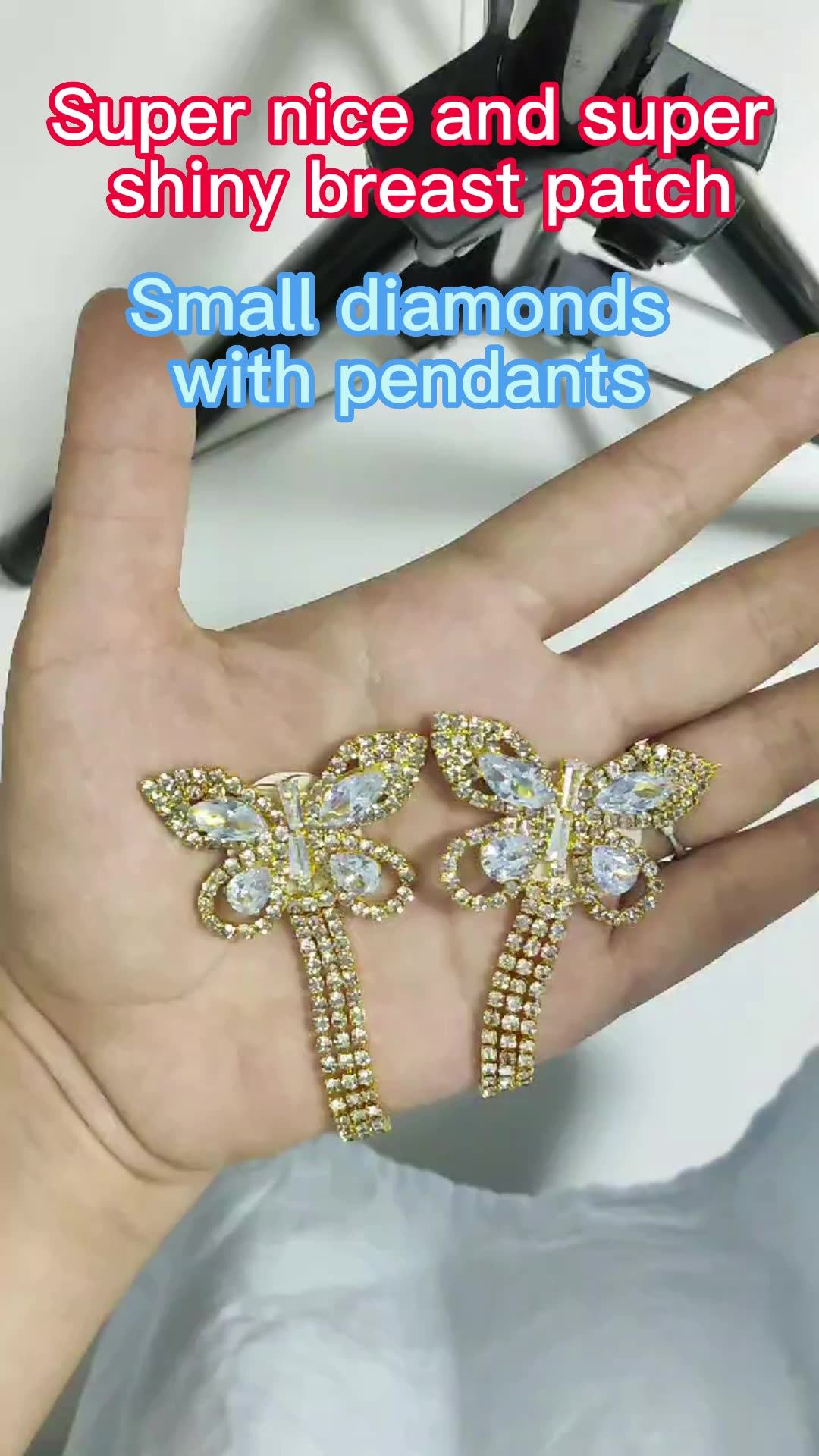 New Butterfly Zircon Chest Stickers Sexy Rhinestone Tassel Nipple ...