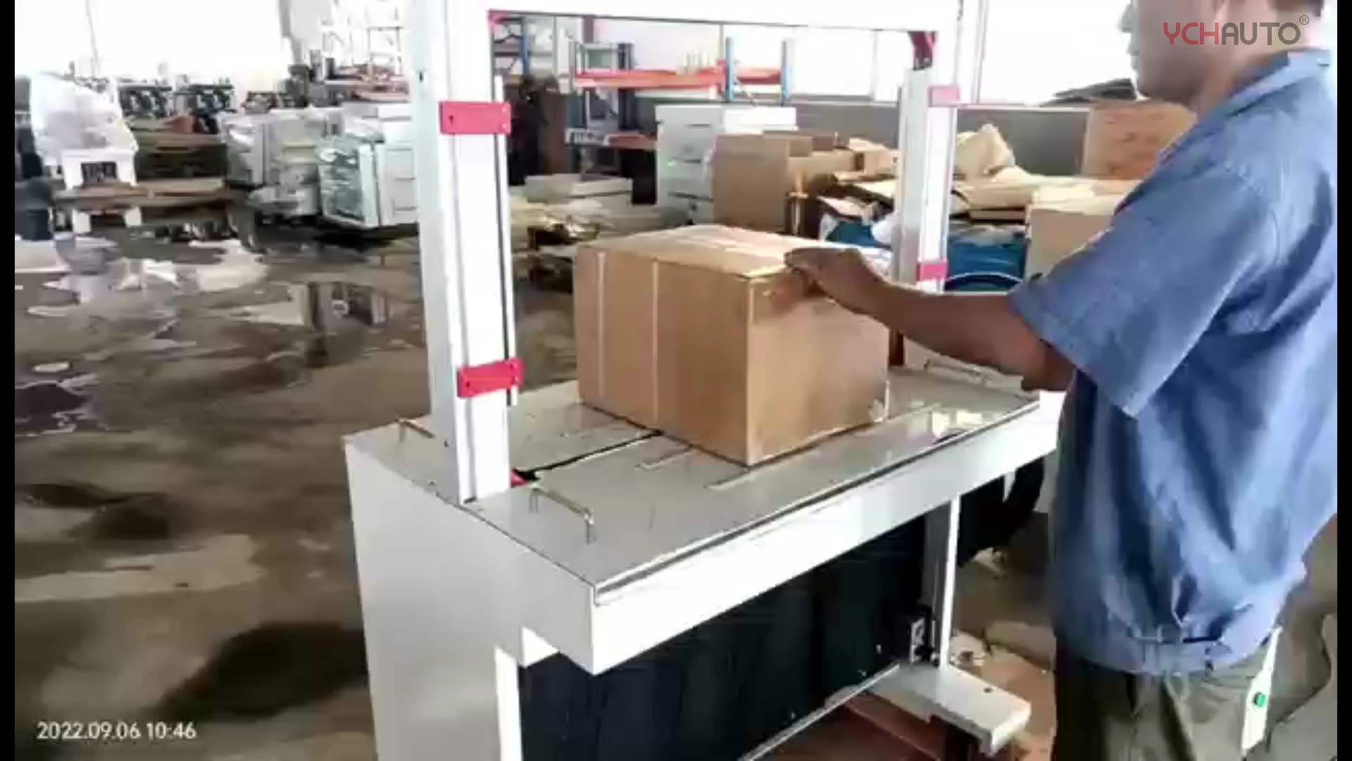 Short Feed Sensor Automatic Pallet Side Seal Strapping Machine With ...