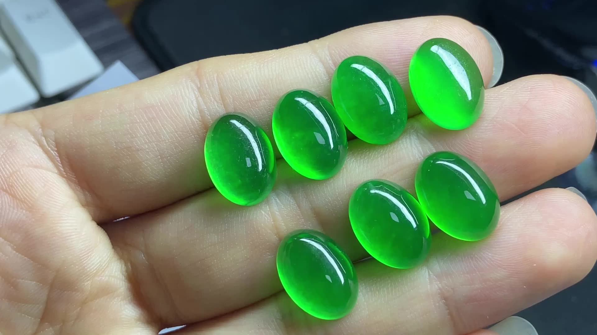 Natural Dark Green Jadeite Stone Hight Quality Polishing Loose Gemstone ...