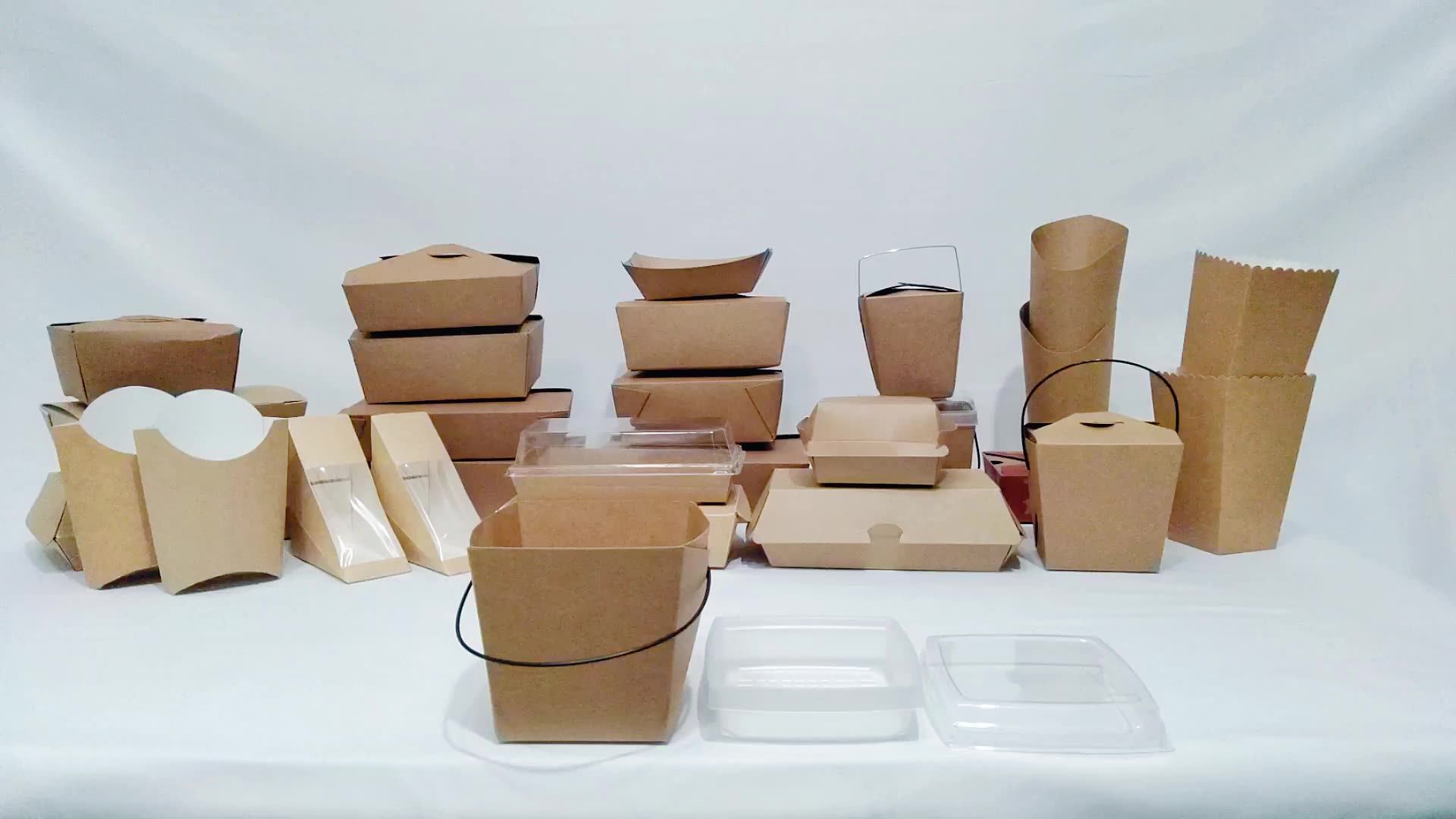 Biodegradable Takeway Chinese Paper Food Packaging Greese Proof Double ...