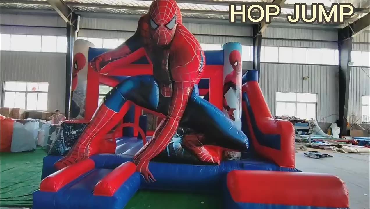 Commercial Grade Spider Man Inflatable Bouncer With Slide Inflatable ...