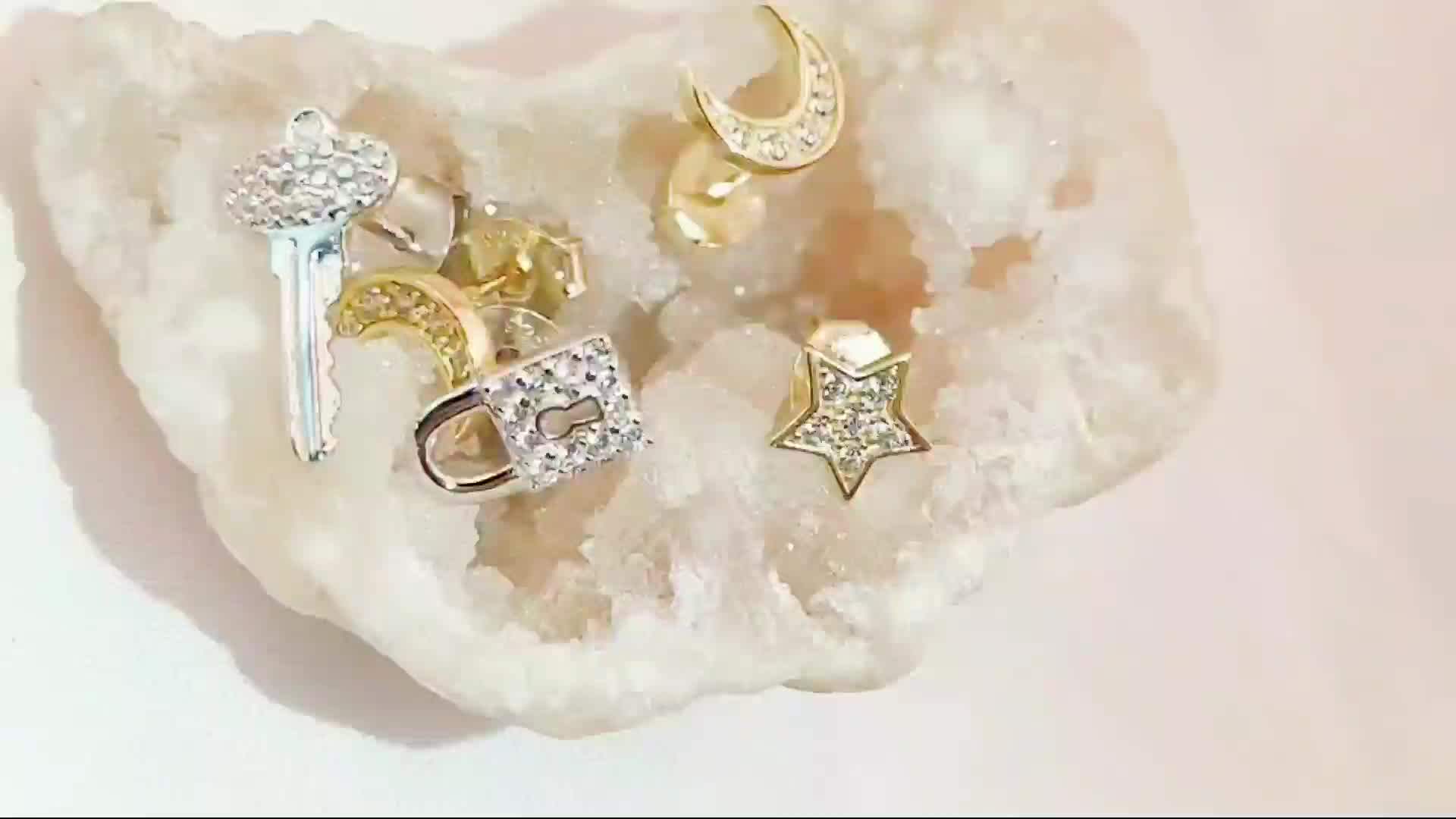 Online Wholesale Jewellery Diamond Key Padlock High Quality Stud ...
