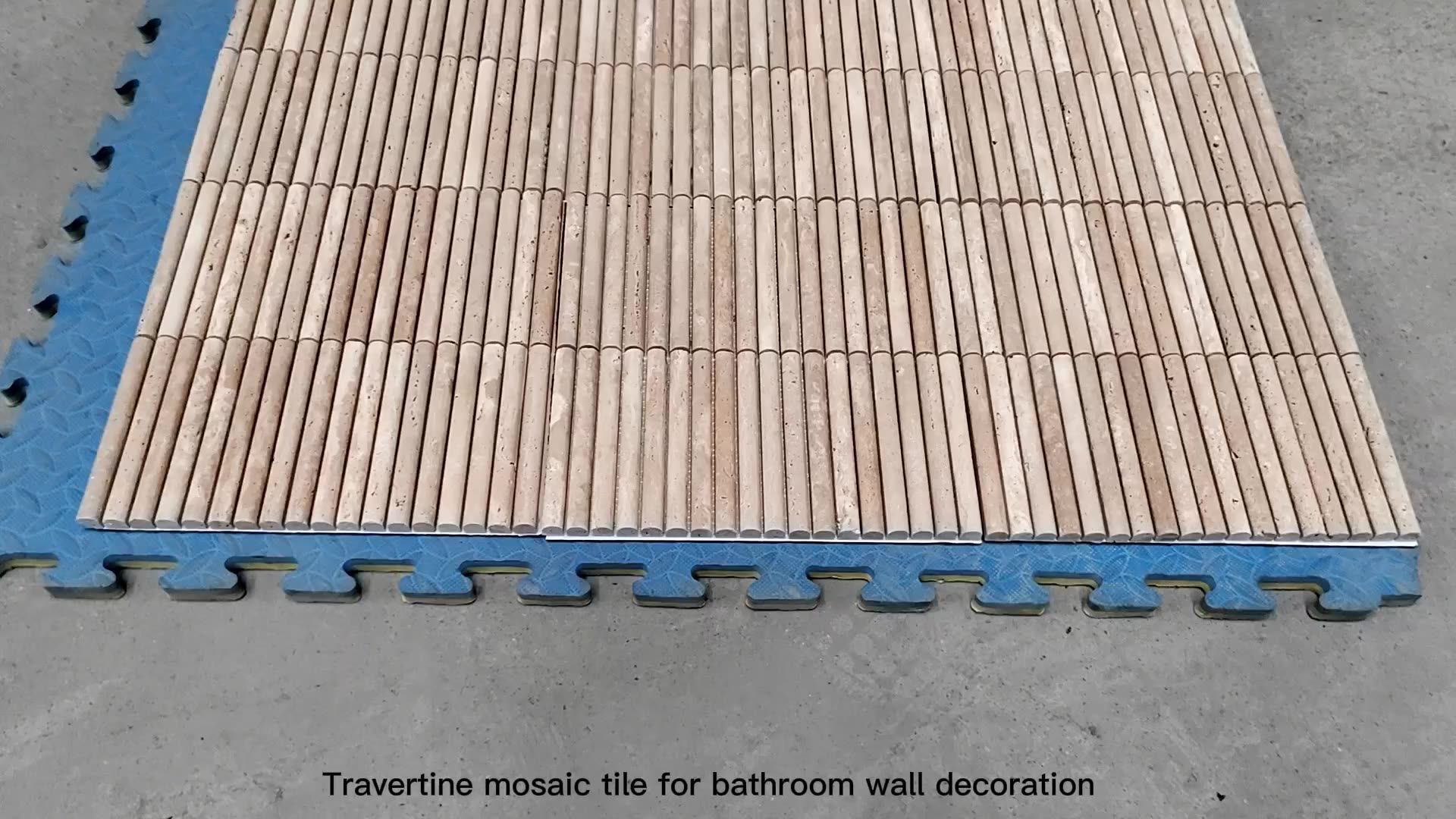 New Design Beige Travertin Wands Curve Fluted Marble Tile Stone Concave ...