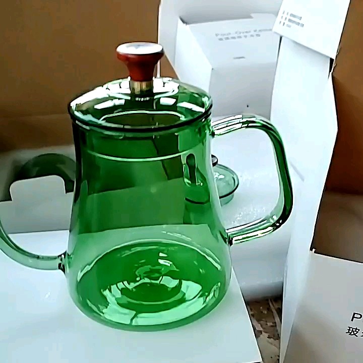 High Borosilicate Glass Gooseneck Spout 350ml Pour Over Glass Coffee ...