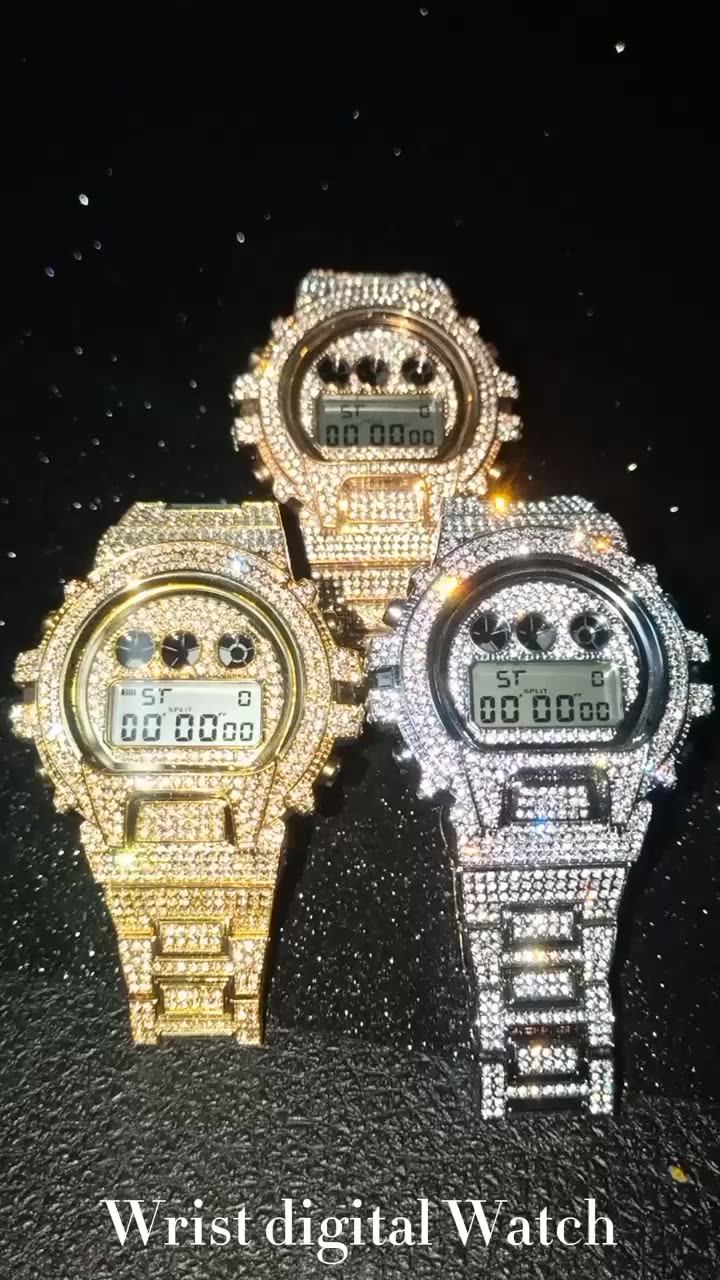 Uwin Iced Out Men Wrist Luxury Digital Watches Full Cz Hand Watches ...