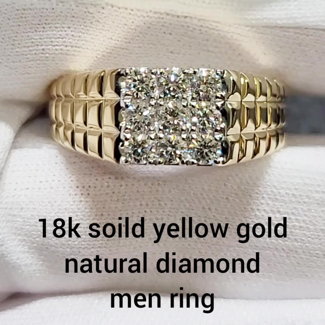 Luxury Fine Jewelry Men Real Gents Design Natural Diamond Ring 18k Gold ...