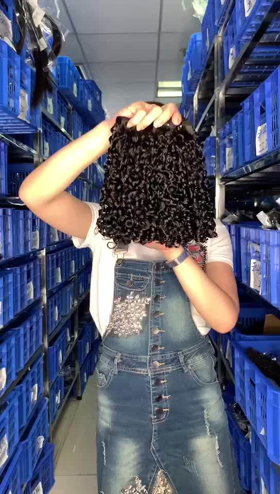 Double Drawn Virgin Cuticle Aligned Funmi Curl Pissy Curl Pixie Curly ...