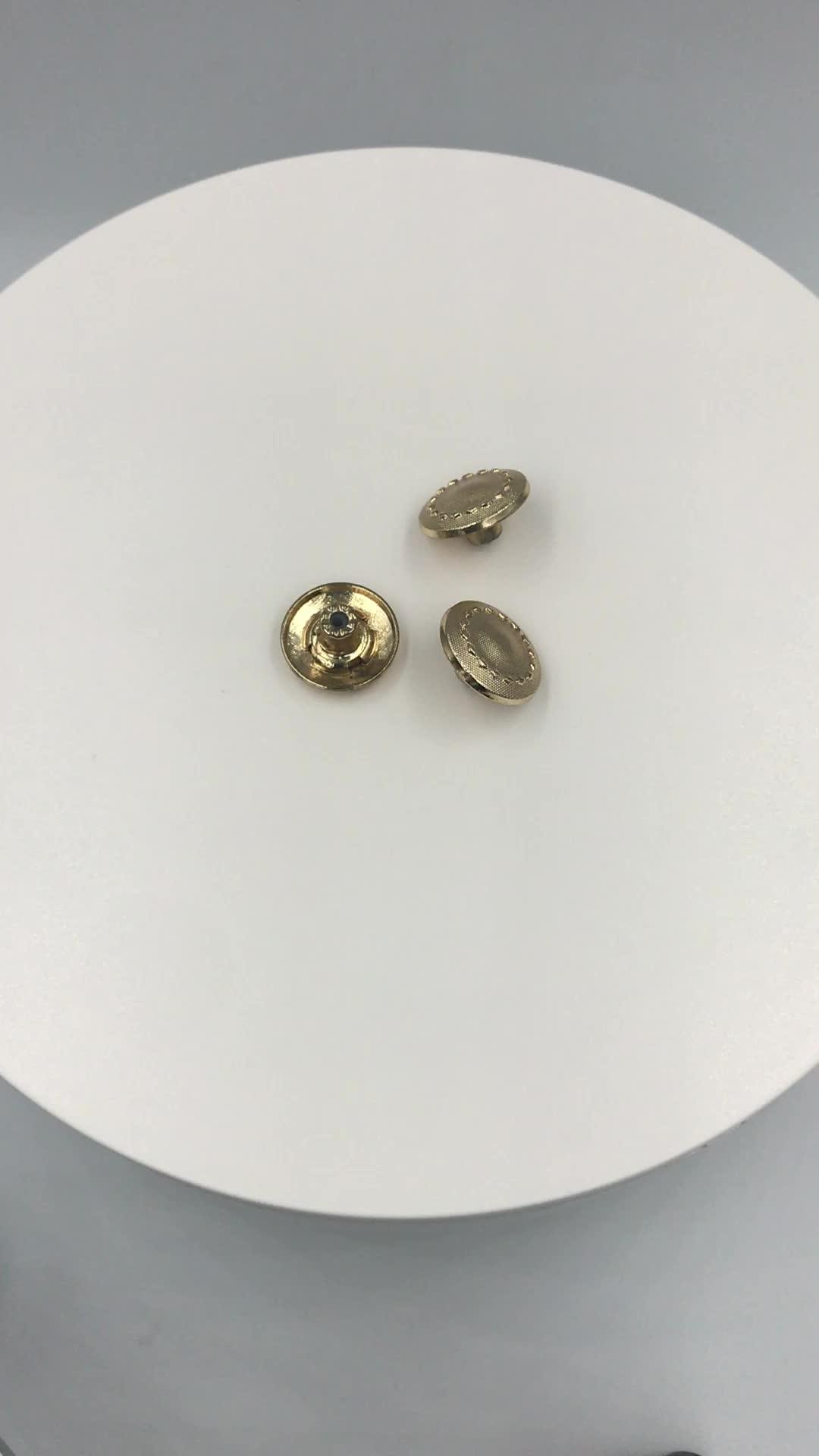 China Manufacture Custom Made Embossed Logo Round Shank Metal Jeans ...