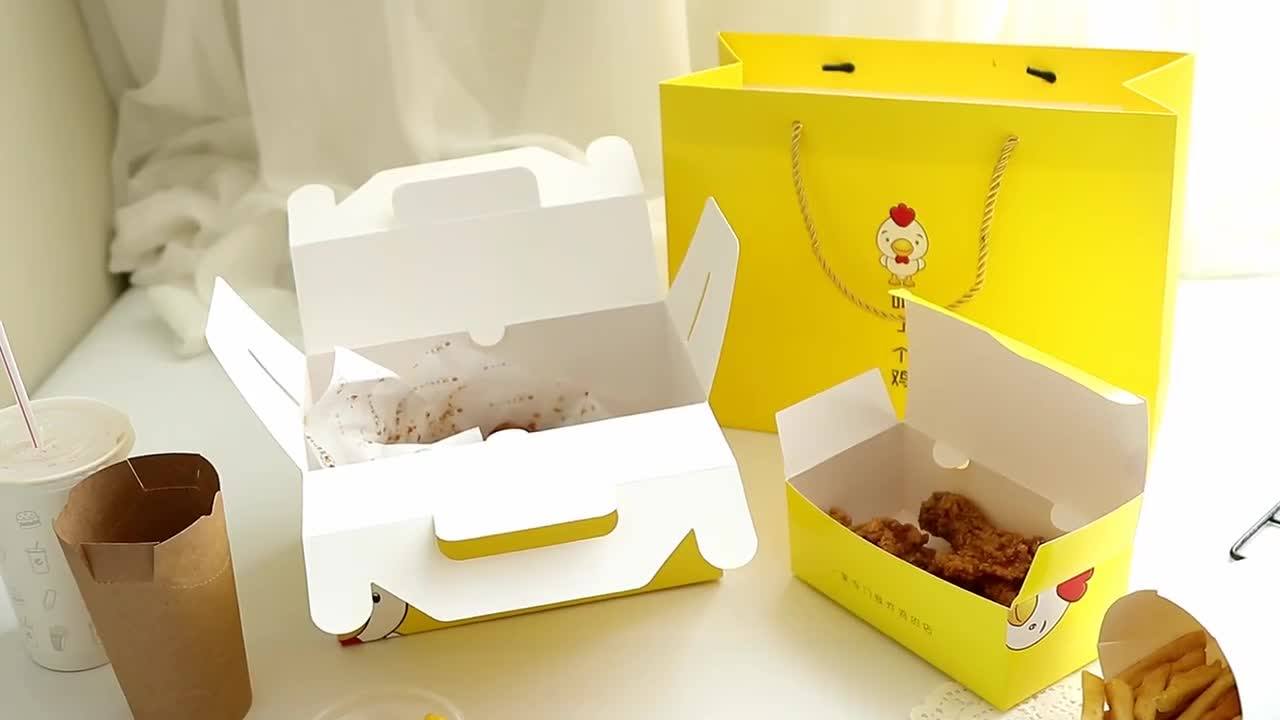 Personalized Fried Chicken Paper Packaging Box With Handle - Buy Paper ...