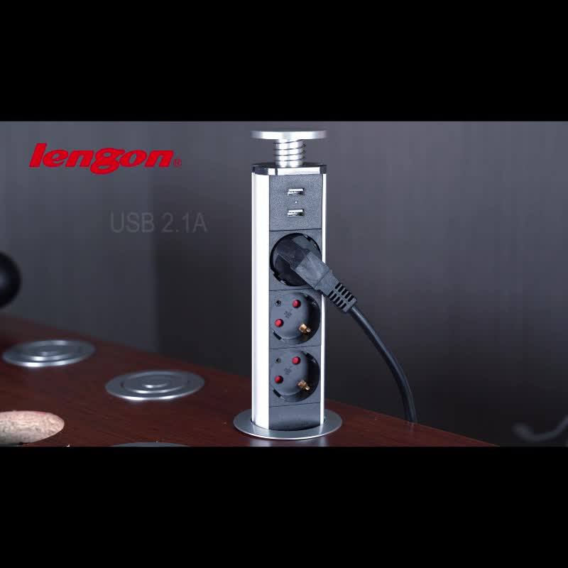 3 Way Plug Socket And Desktop Kitchen Meeting Room Desk Power Socket ...