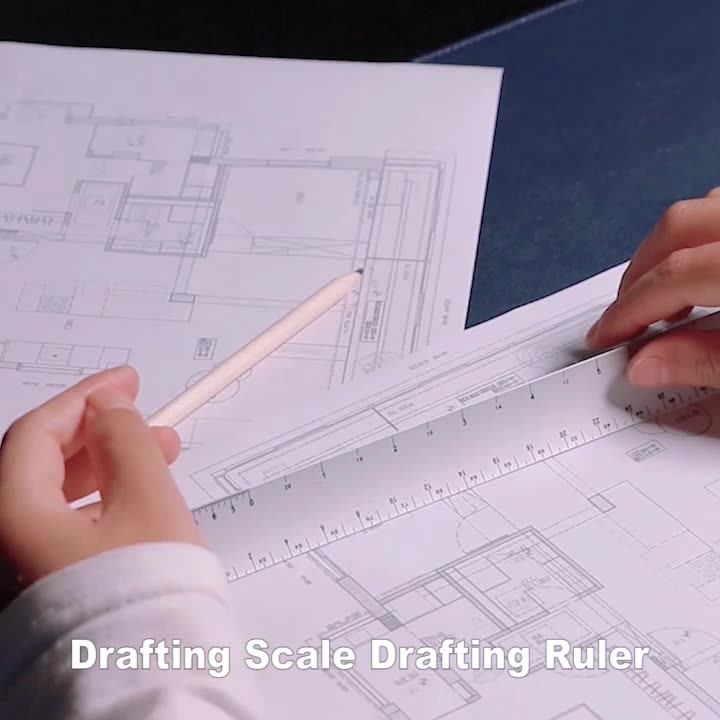 Custom Logo Aluminum Triangular Scale Ruler Triangular 6" Architect ...