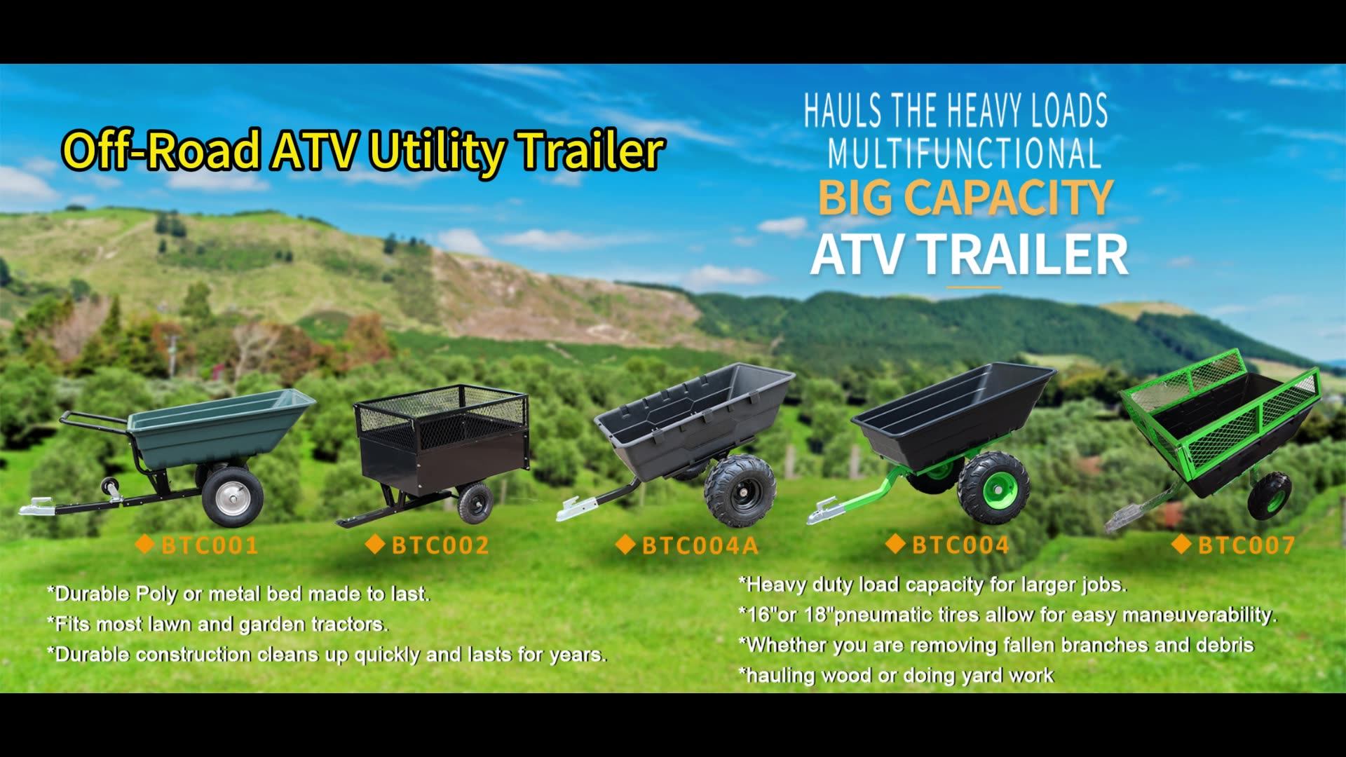 Multiuse Pull Handle Atv Utility Trailer Yard Garden Cart Pulled ...