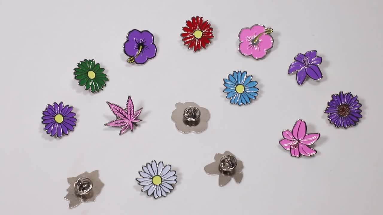 Good Quality Metal Wholesale Cheap Flower Round Enamel Lapel Pin Custom ...