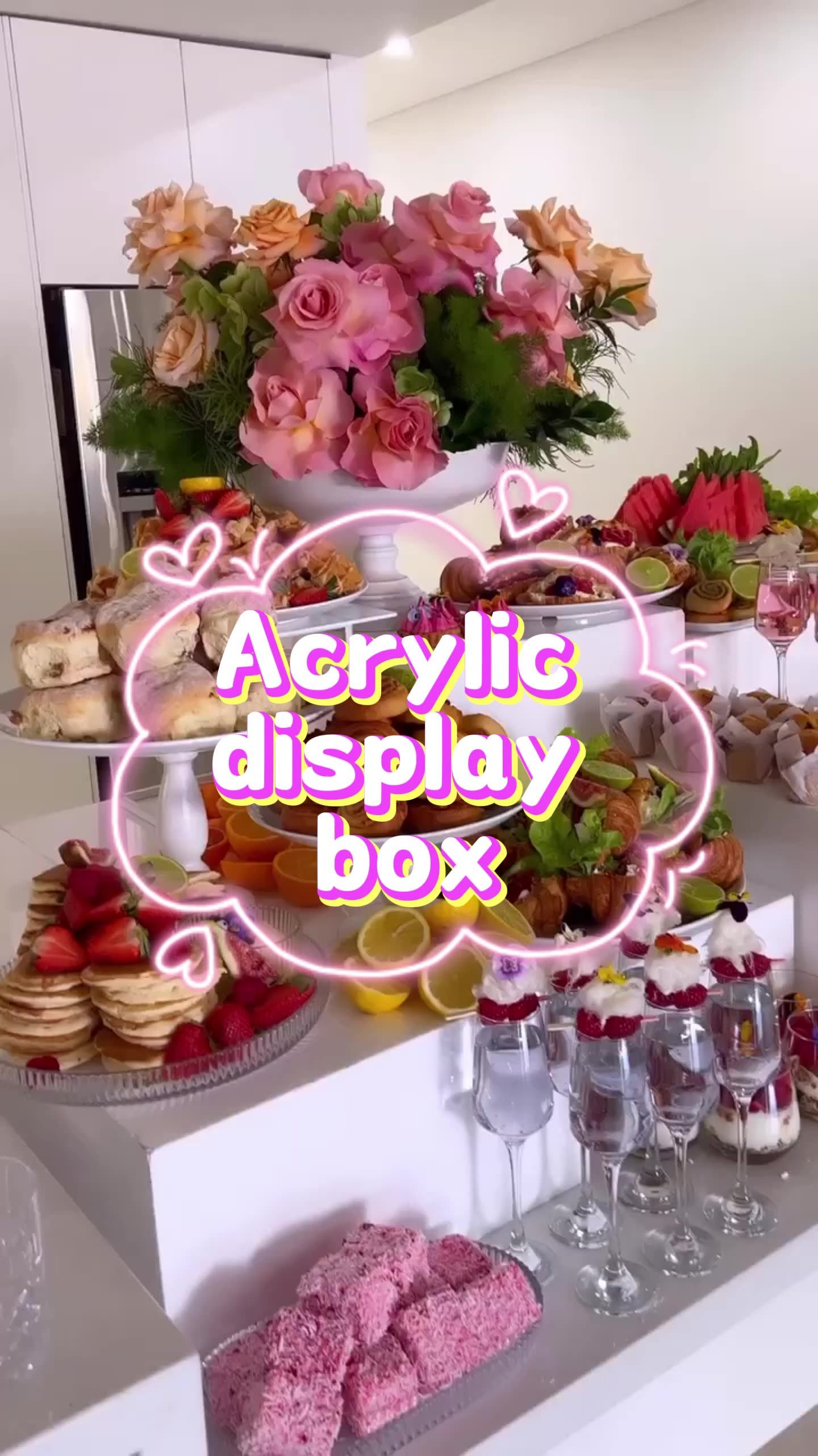 Factory Wholesale Acrylic Dessert Display Box Acrylic Pentahedron ...