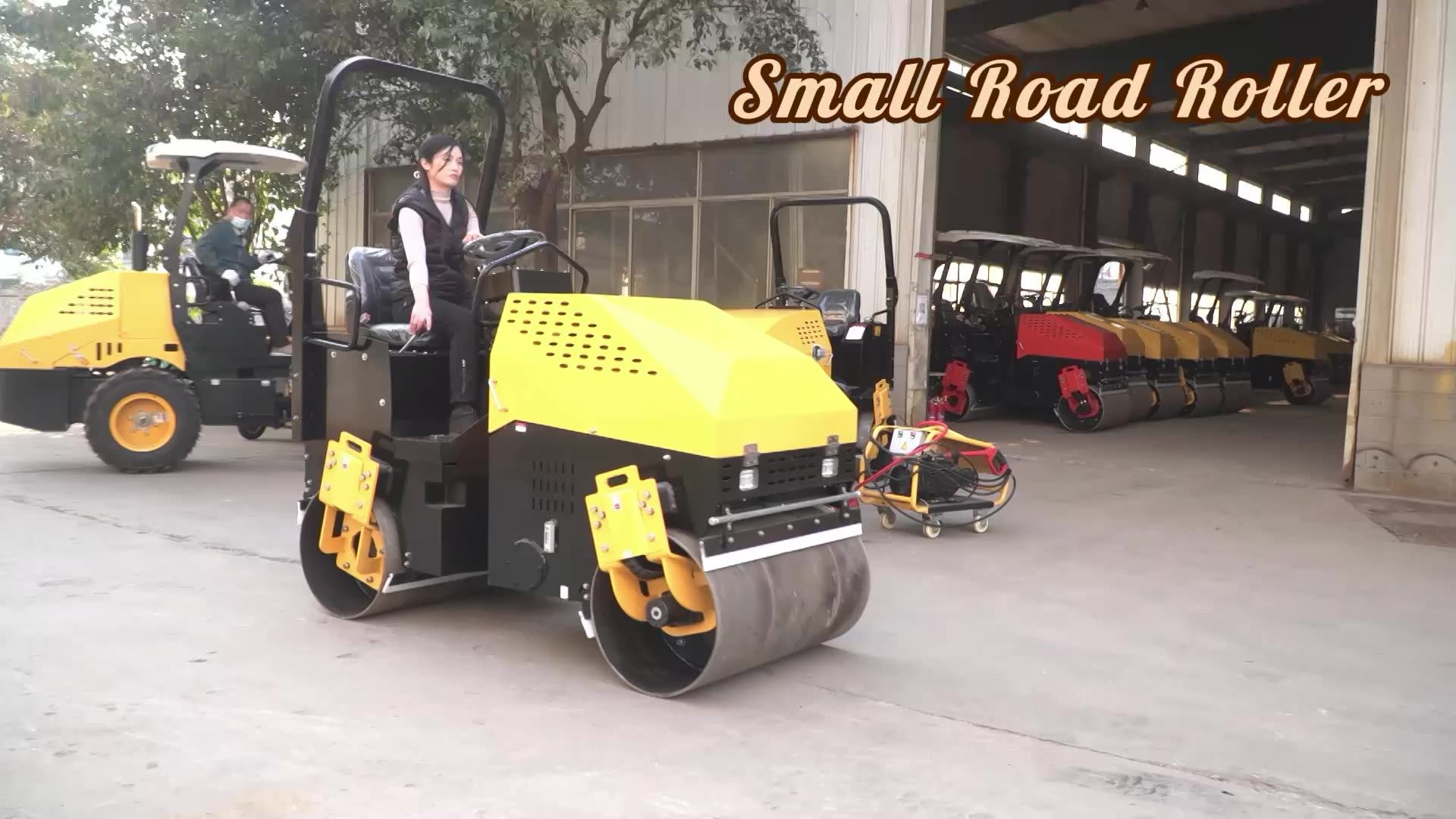 1 Ton Seated Double Steel Wheel Road Roller Small Compaction Machine ...