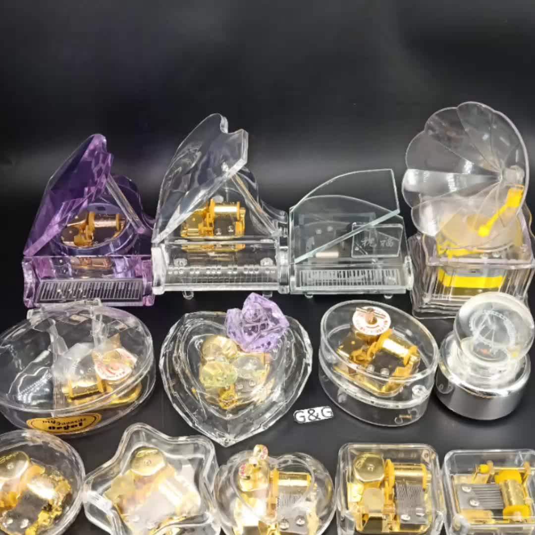 Mini Wind Up Gold Circle Acrylic Music Box For Toys - Buy Acrylic Music ...