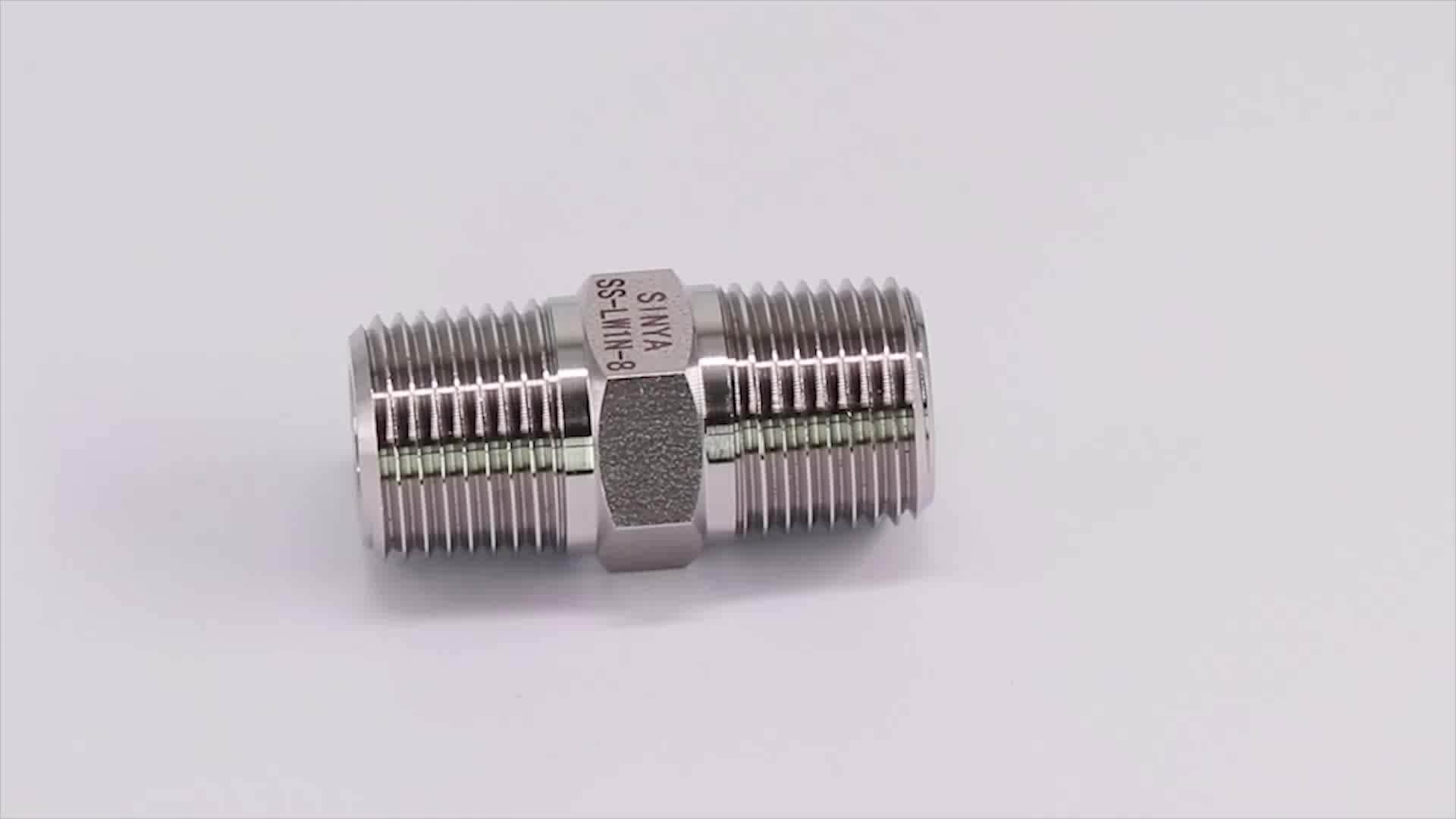 Male Thread Hex Nipple 1/4" Stainless Steel 304 Pipe Fitting Bspt Steel ...