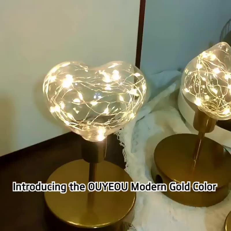Modern Mini Led Table Lamp With Black Gold Shade Battery-powered Metal ...