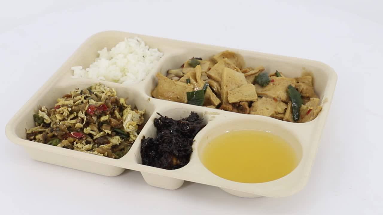 Biodegradable And Pfas Free Bamboo Pulp Fiber Compostable 5 Compartment ...