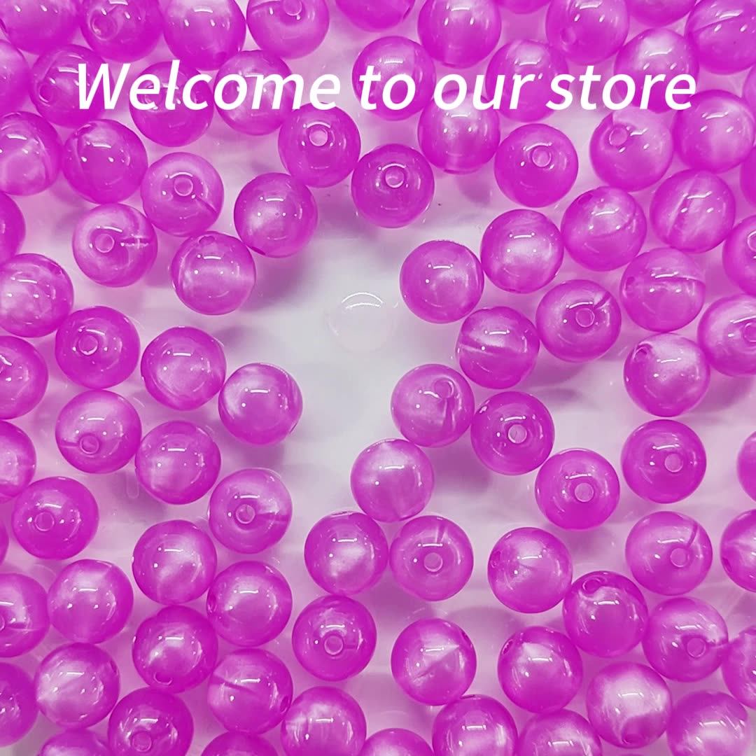 Transparent Jade Texture 8mm 10mm Multicolored Acrylic Perforated Beads ...