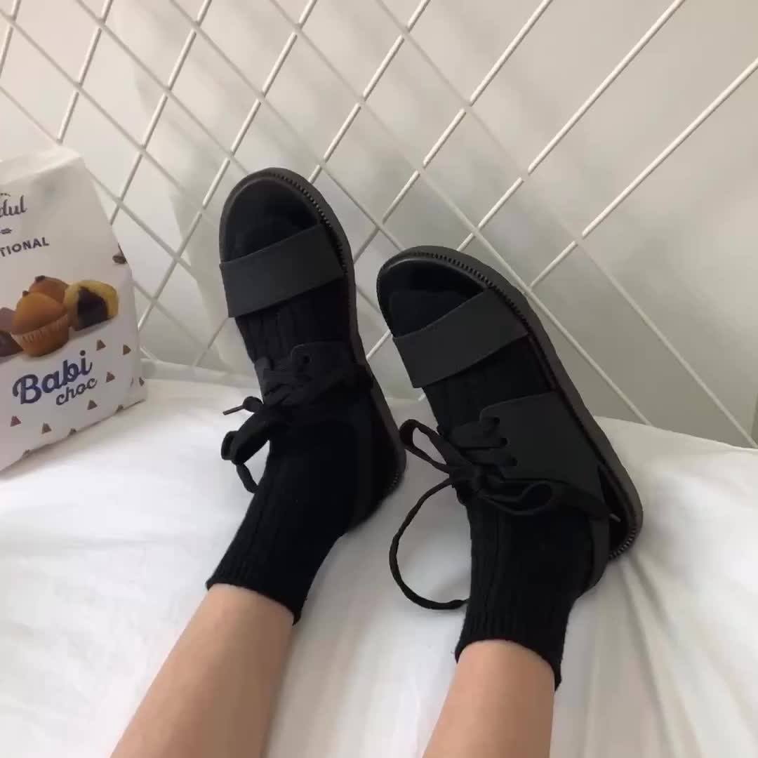 Preppy Style Slipper Women's Sandals Slippers Lace Up Beach Slippers ...