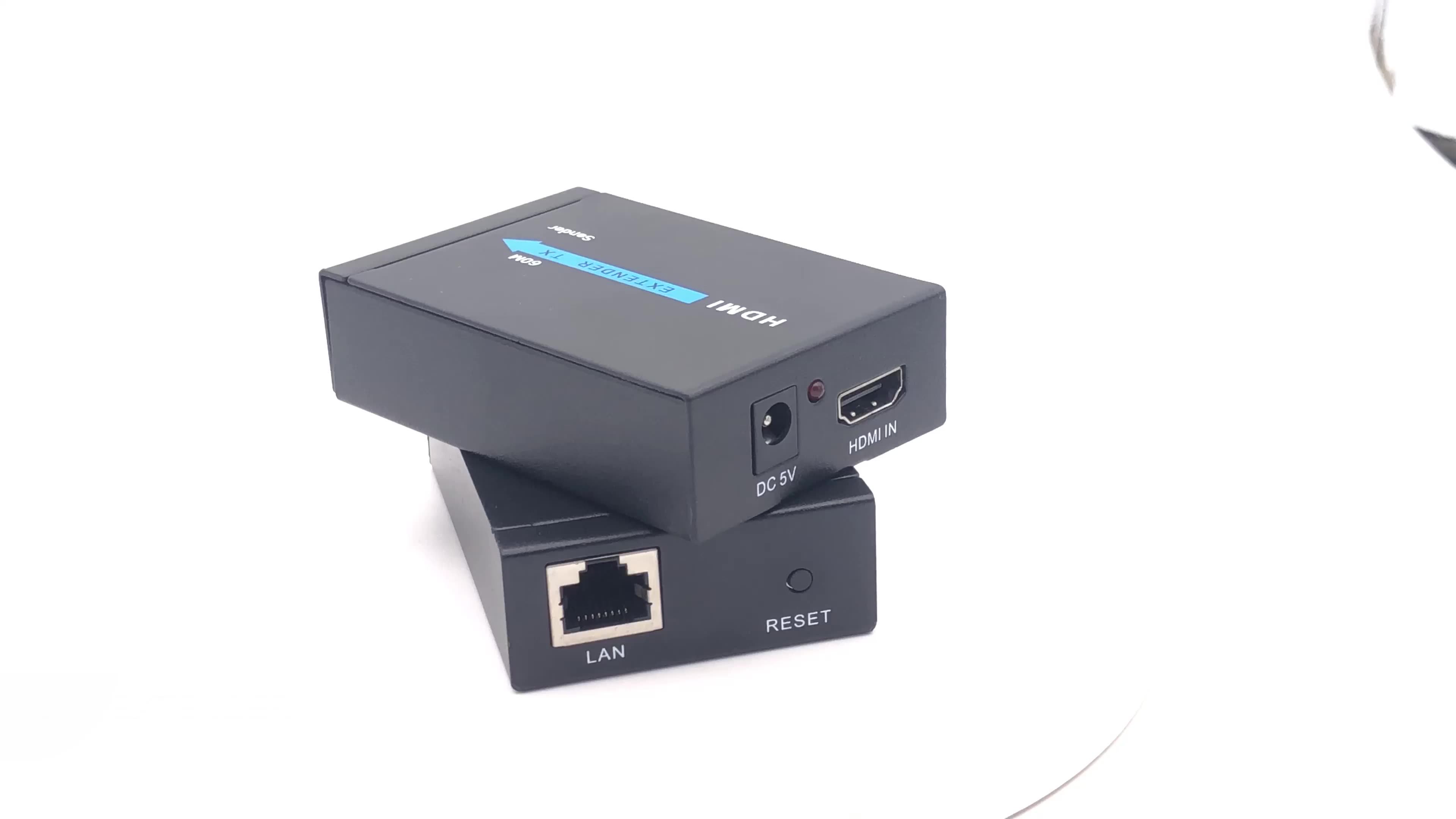 Hdmi Extender 60m Hdmi To Rj45 Extender Over Ethernet Lan Ip Signal ...