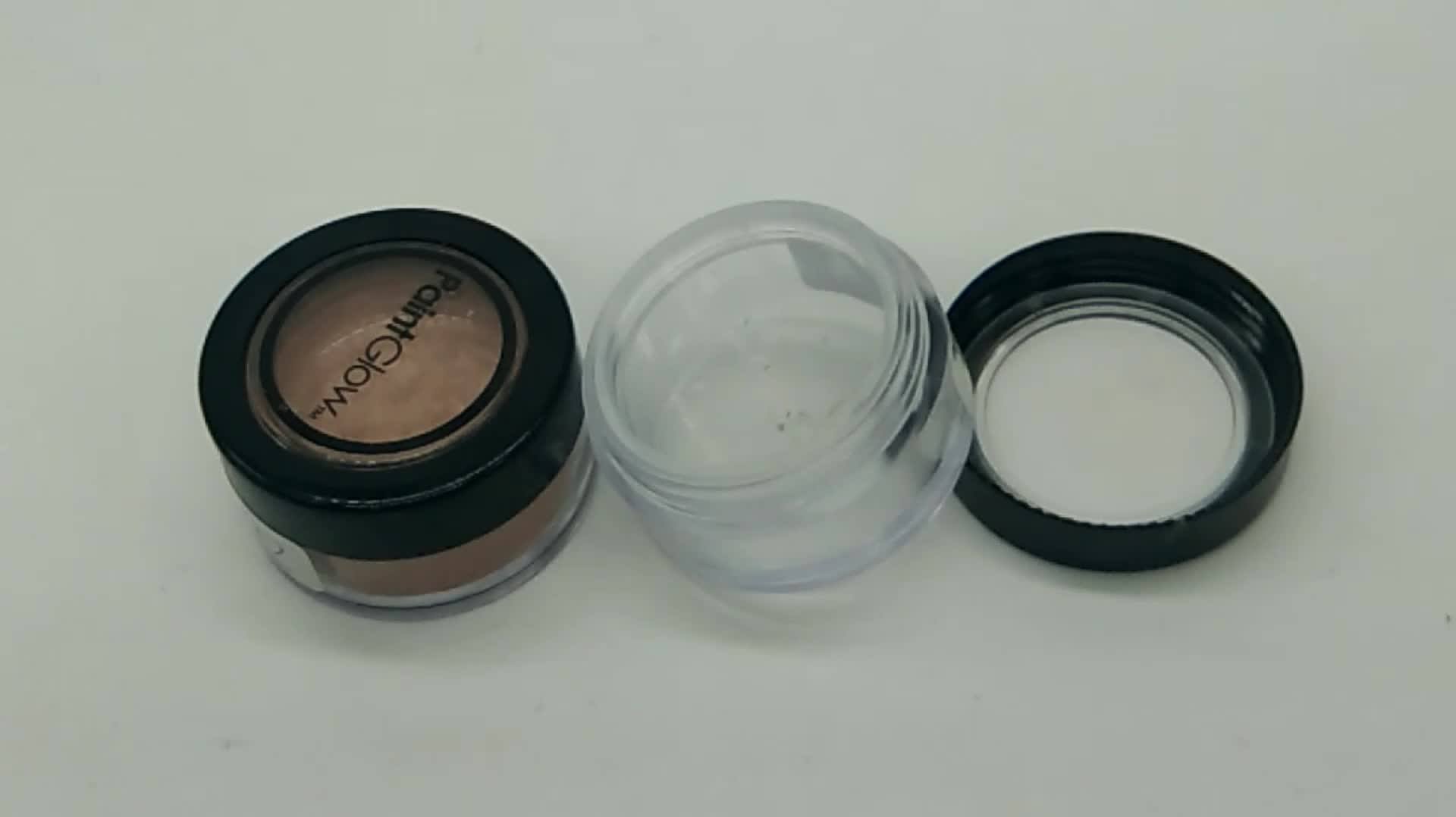 Transparent Round 5g Empty Loose Powder Jar With Sifter And Black Rim ...