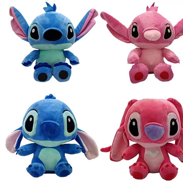 Hot Lilo & Stitch Bag Stuffed Dolls Pink Blue Stitch Angel Bag Plush ...