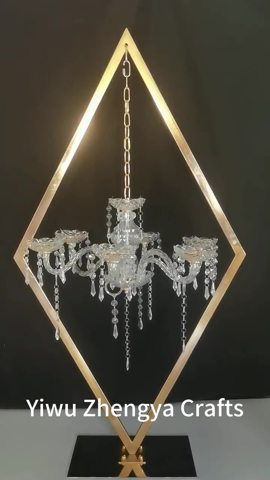 Wedding Centerpieces Table Decorations Modern Diamond Gold Chandelier ...