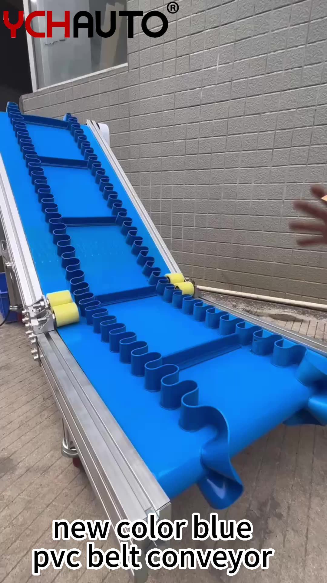 Portable Inclined Pvc Belt Conveyor Machine Skirt Side Wall Blue ...