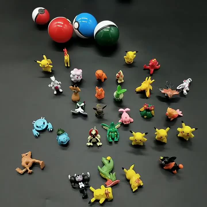7 Cm Capsule Toys Plastic Pikachu Ball With Cartoon Pikachu Psyduck ...