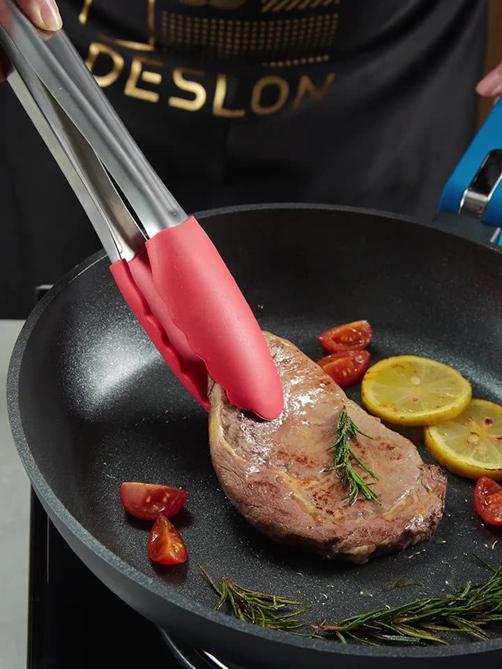 Colorful Bbq Tongs Lock Design Barbecue Clip Clamp Stainless Steel Food ...