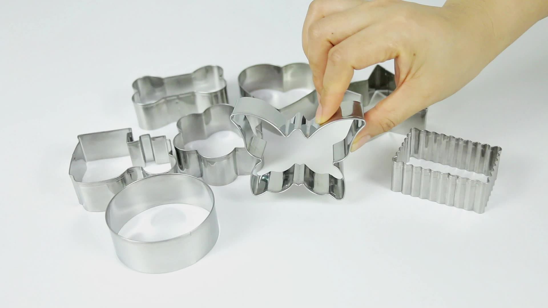 Stainless Steel Biscuits Cutter Plunger Mold Cookie Tool Animal Star Flower Shape Leather Cookie ...