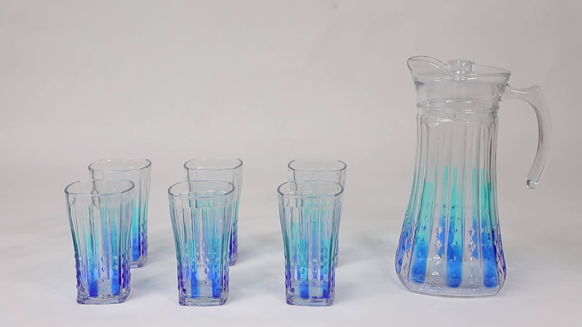 Wholesales 7pcs Colored Picther Drinking Glass Set Buy Colored wholesales-7pcs-colored-picther-drinking-glass-set-buy-colored