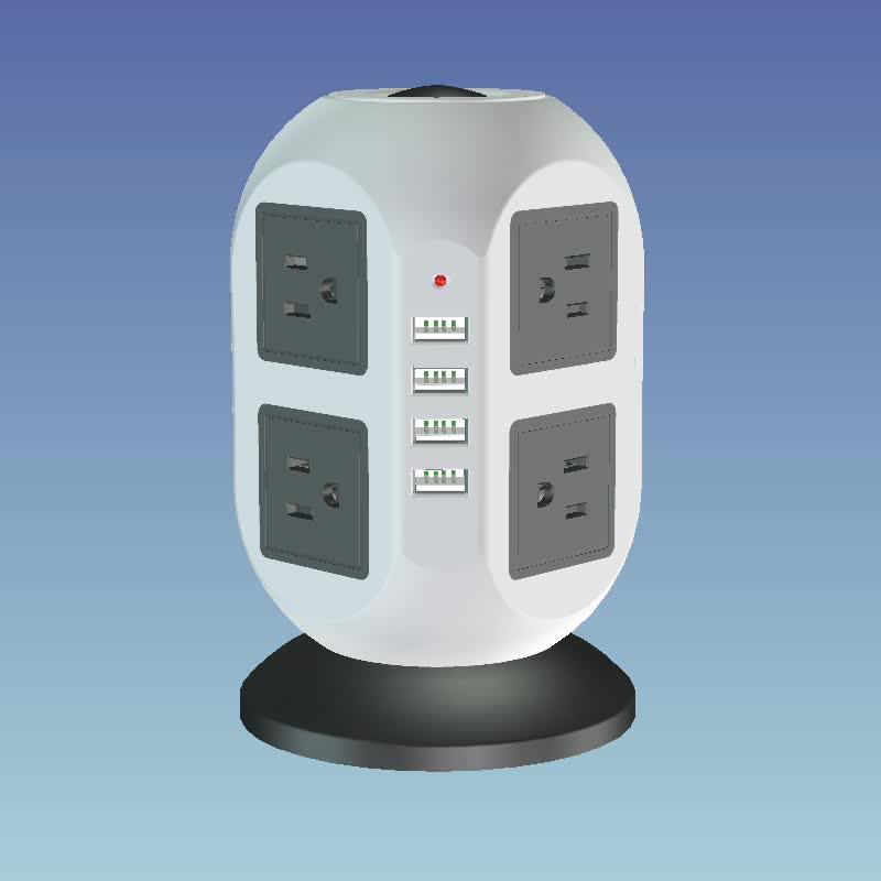 Multiple Electrical Plug And Socket Vertical Power Socket Cylinder ...
