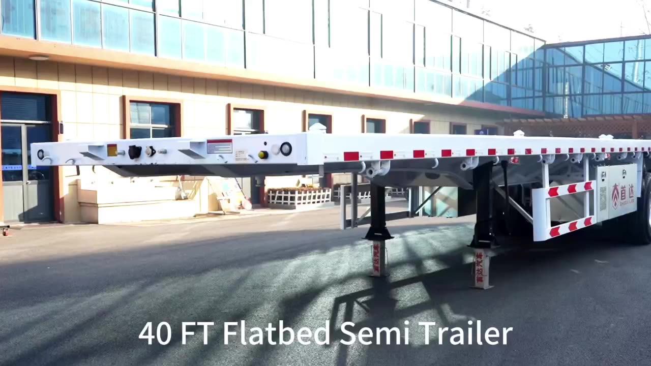 40ft Flatbed Truck Trailer Load Capacity Trailer Flatbed 40 Ft Tri Axle ...