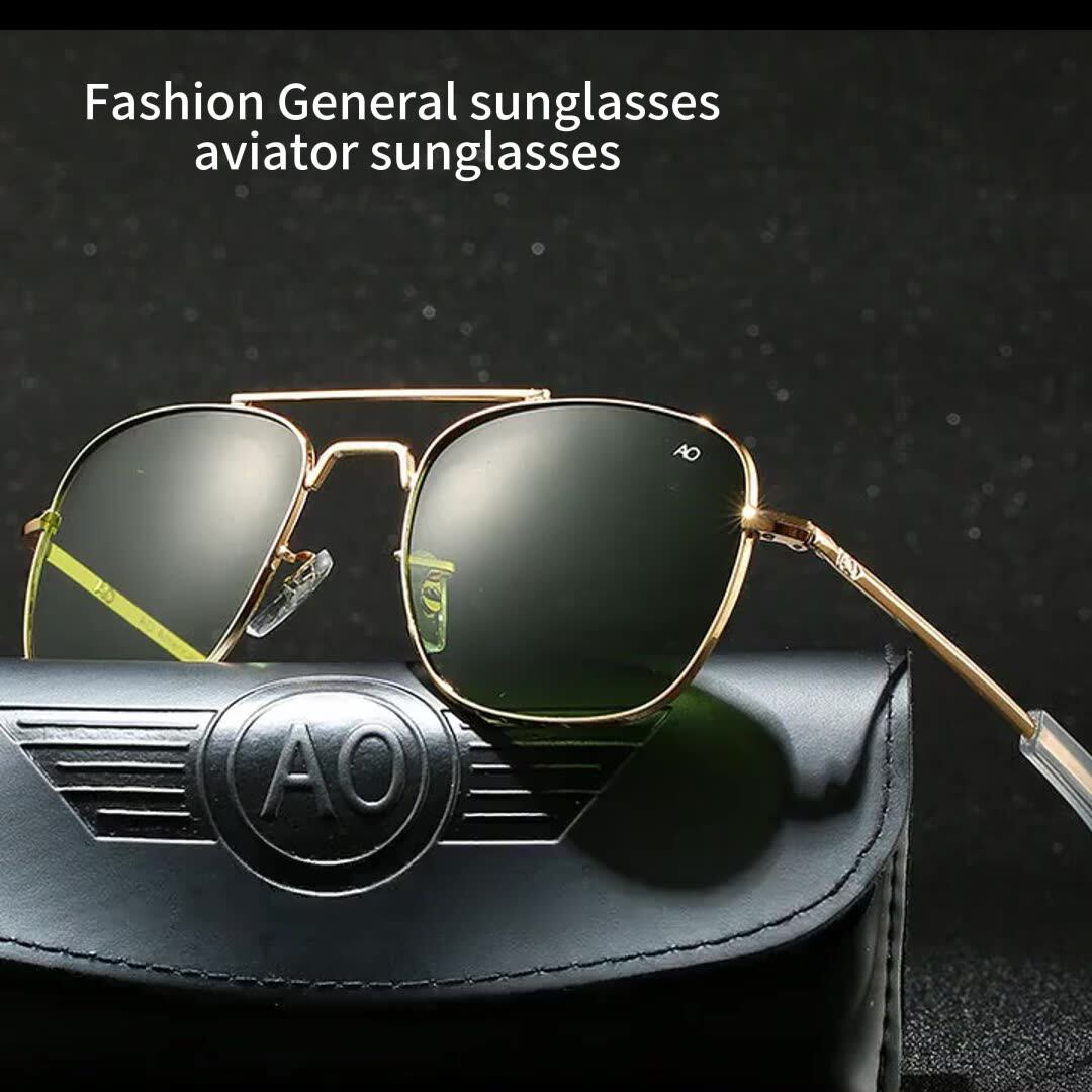 Retro Trendy Pilot Metal Glasses Ao Sunglasses Men American Optical ...