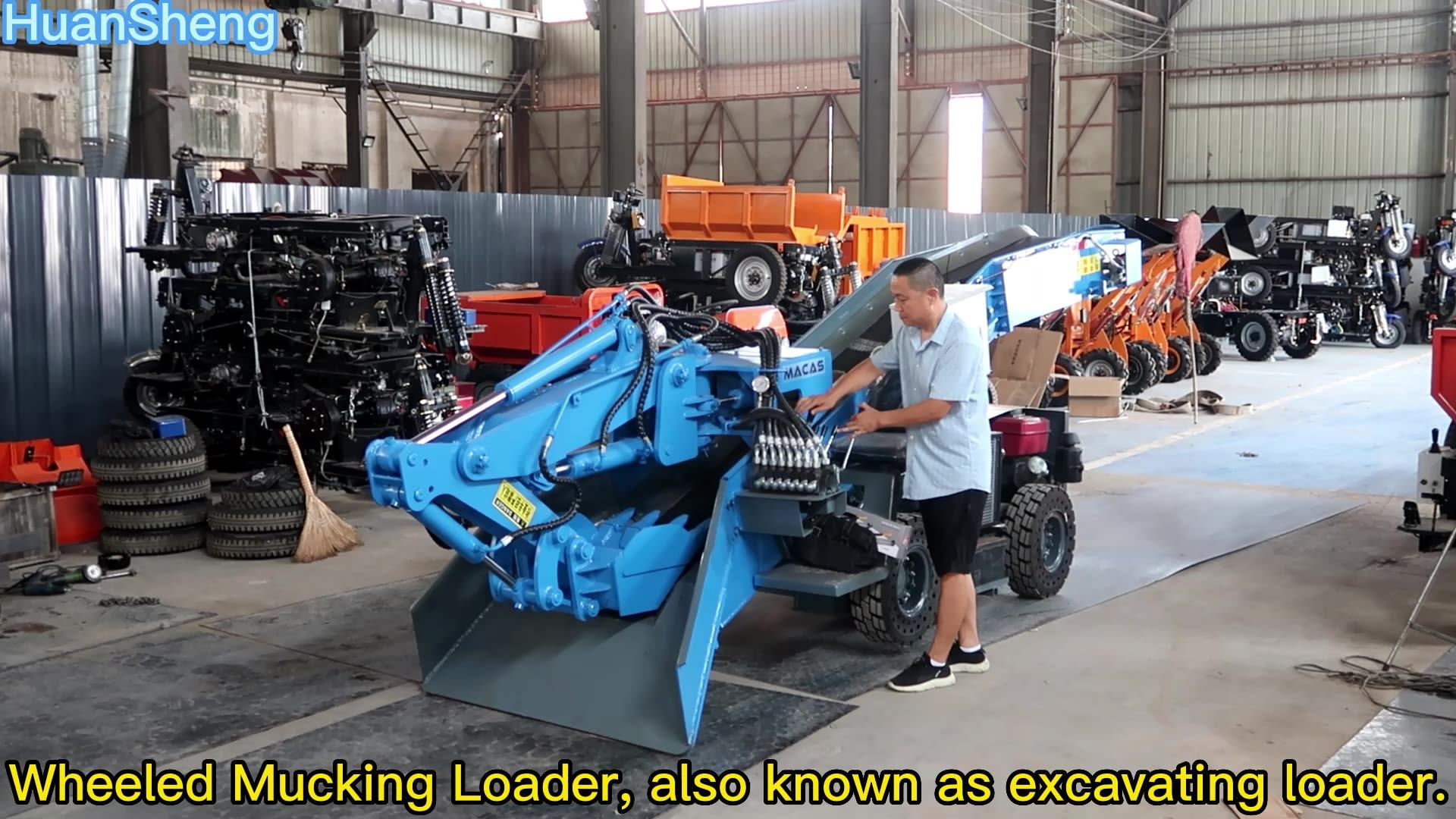 Huansheng Small Tunnel Rock Loader Mining Underground Mucking Wheeled ...