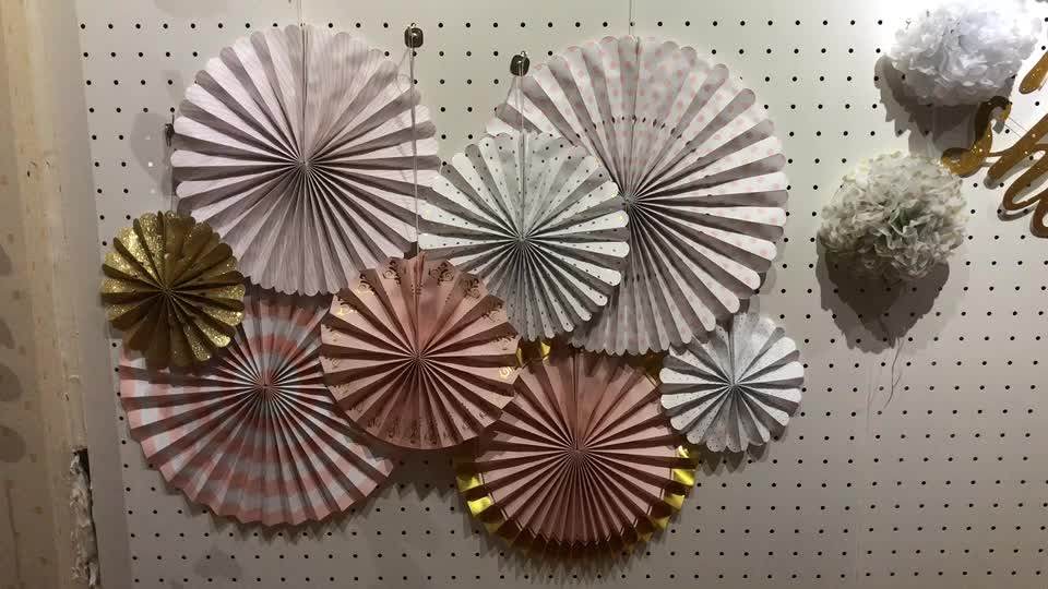 Umiss Colorful Carnival Hanging Paper Fans Set,Happy Birthday,Kids ...