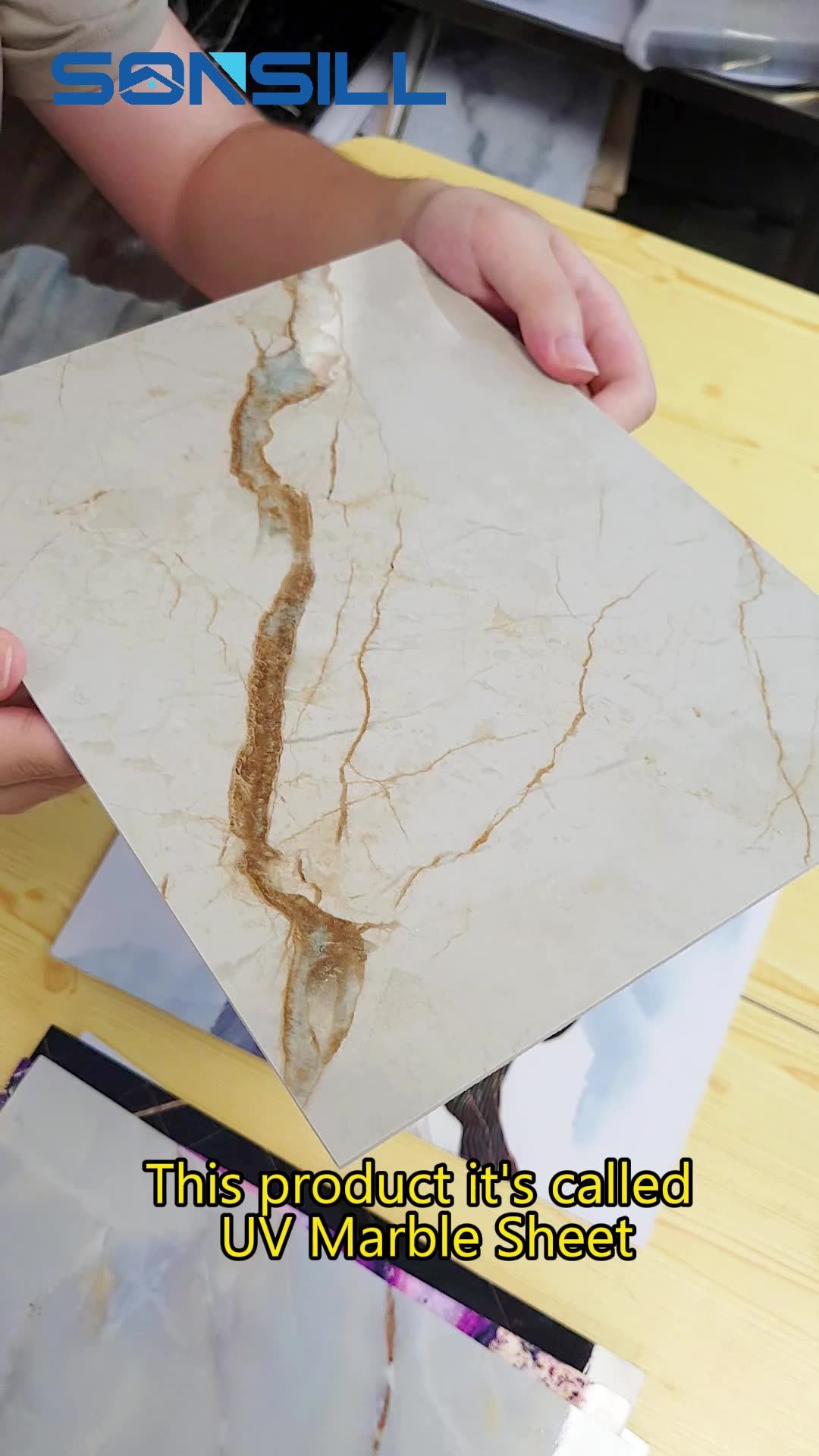 Sonsill Multi Colors Interior Wall Decoration 4x8 Foot 3mm Pvc Marble ...